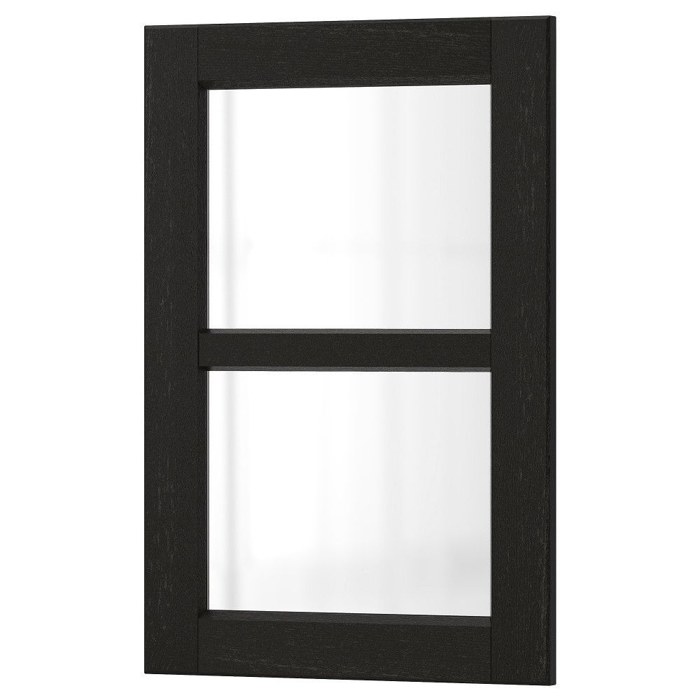 Стеклянная дверь, черная морилка 40x60 см IKEA LERHYTTAN ЛЕРХЮТТАН 703. ...
