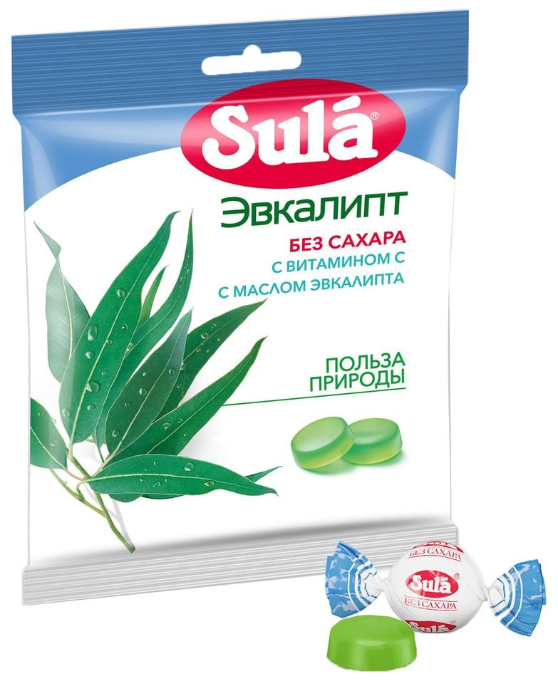 Карамель Sula Эвкалипт без сахара 60г х2шт - купить с доставкой по выгодным ценам в интернет ...