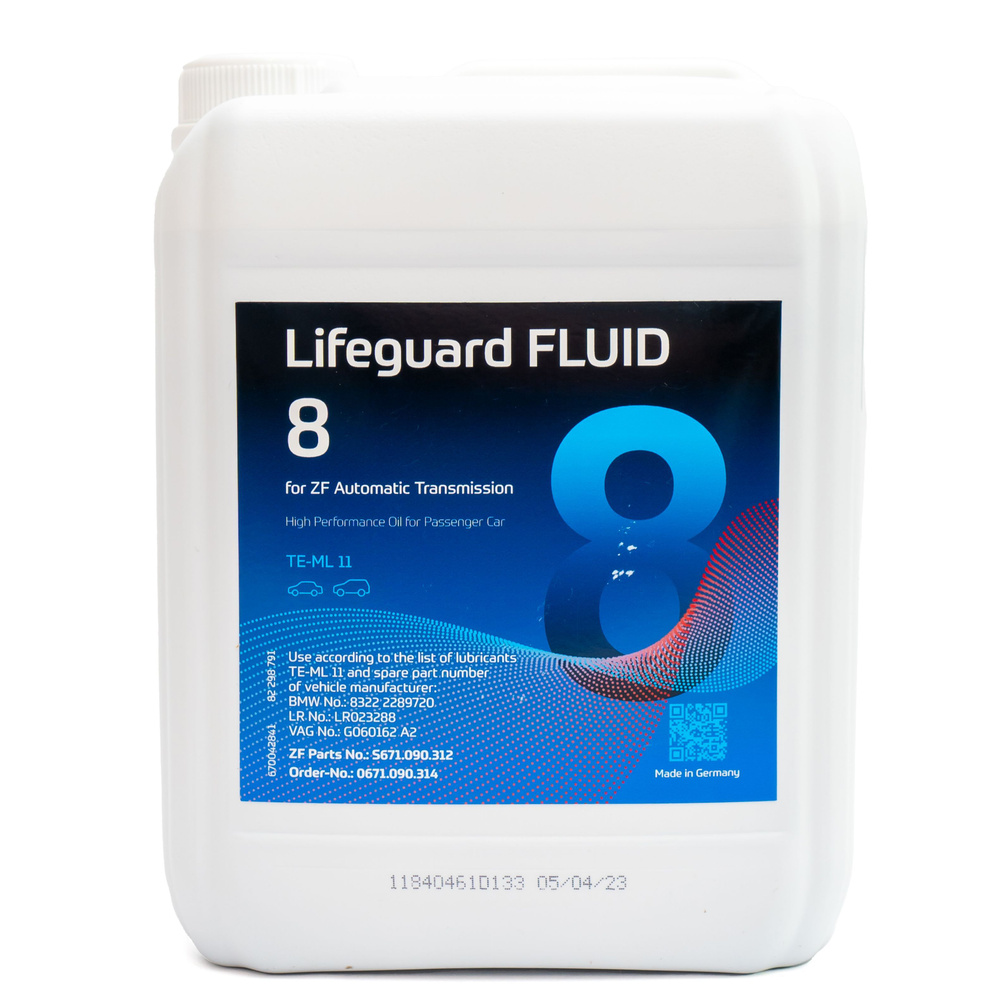 Масло трансмиссионное синтетическое AVT "Lifeguard Fluid 8HP", 5л ...