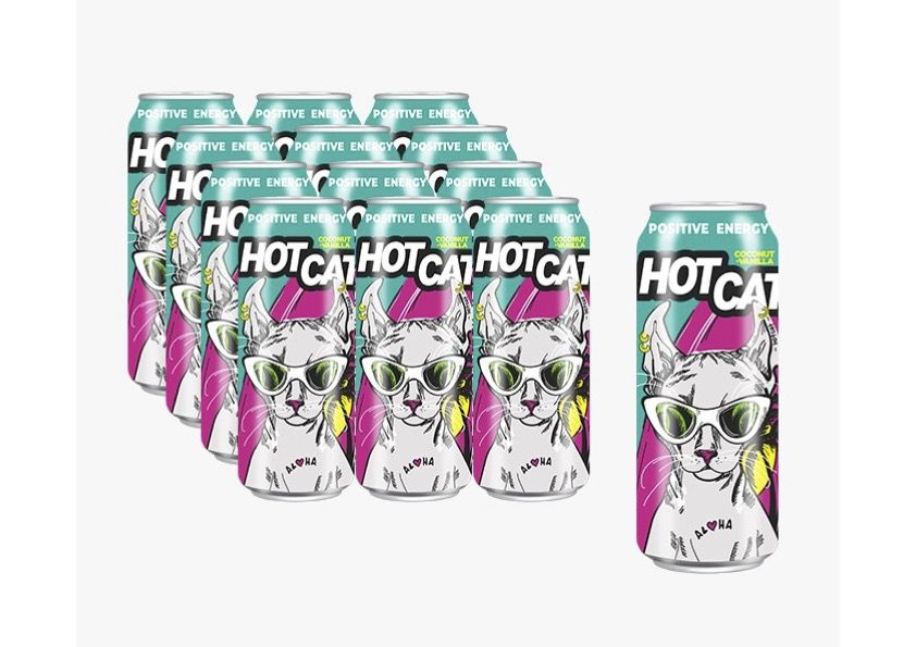 Тонизирующий напиток "HOTCAT COCONUT VANILLA" ("ХОТКЭТ со вкусом КОКОСА ...