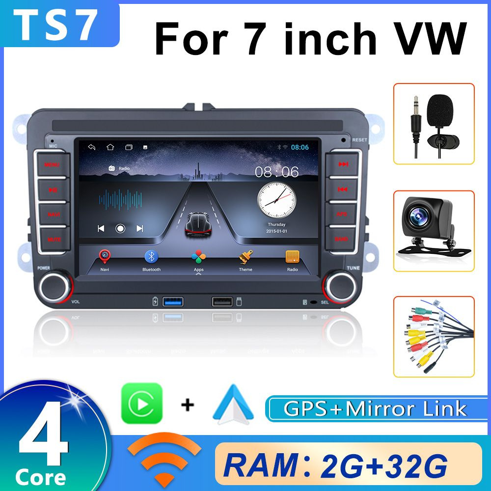 Автомагнитола 7 дюймов For VW Для Volkswagen SKODA SEAT TS7 2+32 ...