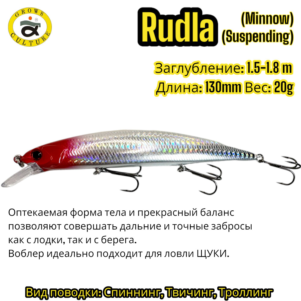 Воблер Минноу (Minnow) Grows Culture RUDLA, 1.5-1.8 м купить по ...