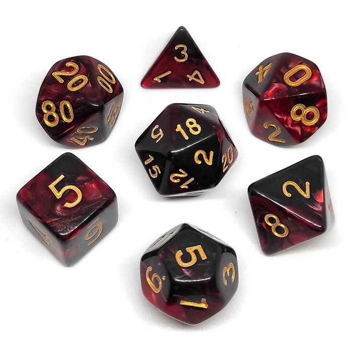 Набор кубиков для DnD (Dungeons and Dragons, ДнД) "Двухцветный", красно ...