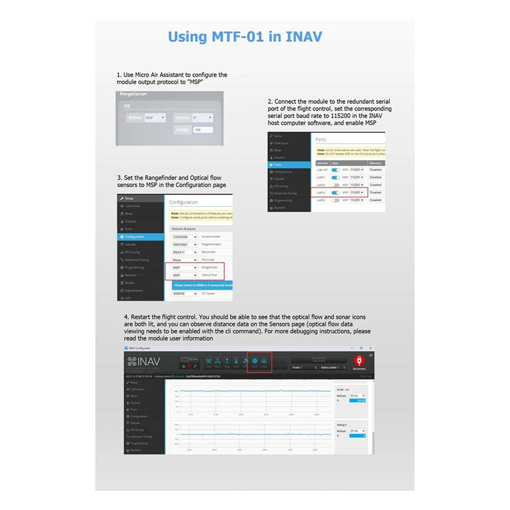 MTF 01 Модуль оптического датчика PMW3901 Позиционирование БПЛА Flow 8M ...