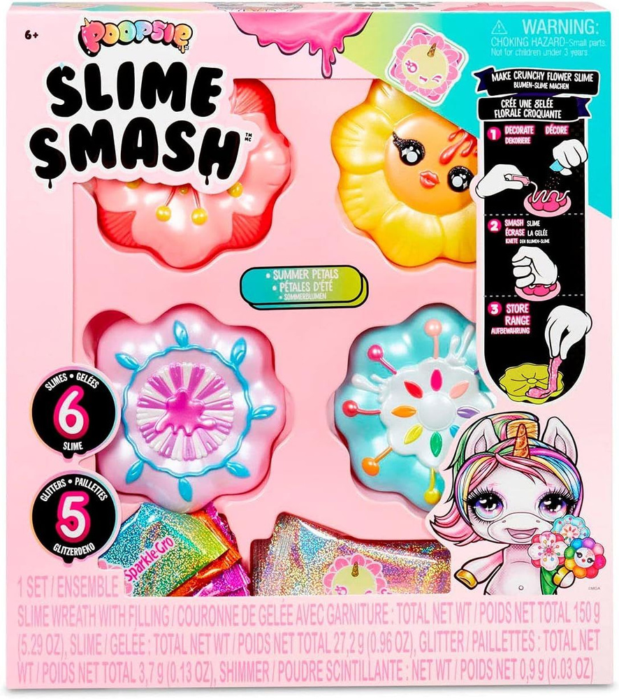 Набор слаймов Poopsie Slime Smash Tropical Bouquet с блестками и ...