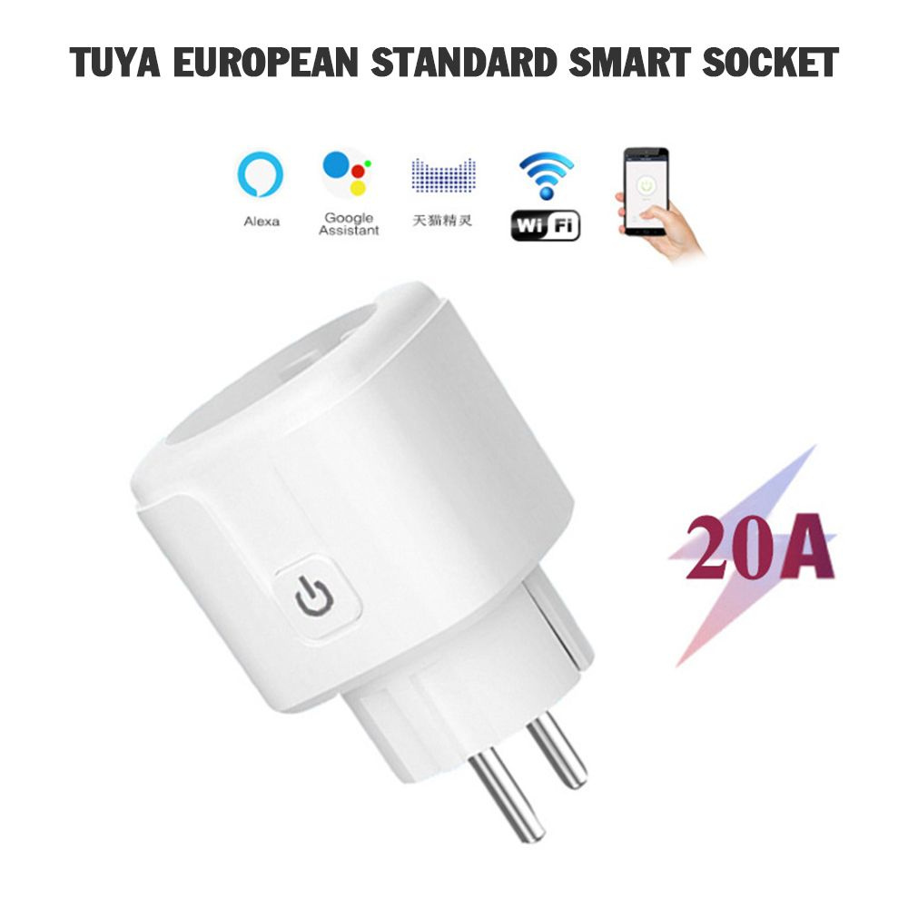 Умный выключатель Alexa Tuya Умный домашний, Wi-Fi штепсельная вилка ...