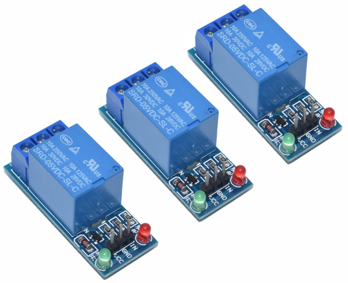 3 штуки Модуль реле 1 канальный Dc 5В для Arduino Ардуино АС250В 10А