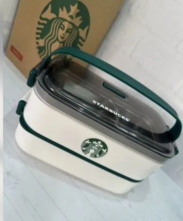 Ланч-бокс Starbucks, 1400 мл, 1 шт, белый, зеленый - купить по выгодной ...