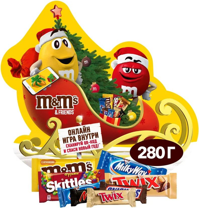Новогодний набор сладостей M&M's & Friends Санки Деда Мороза ...