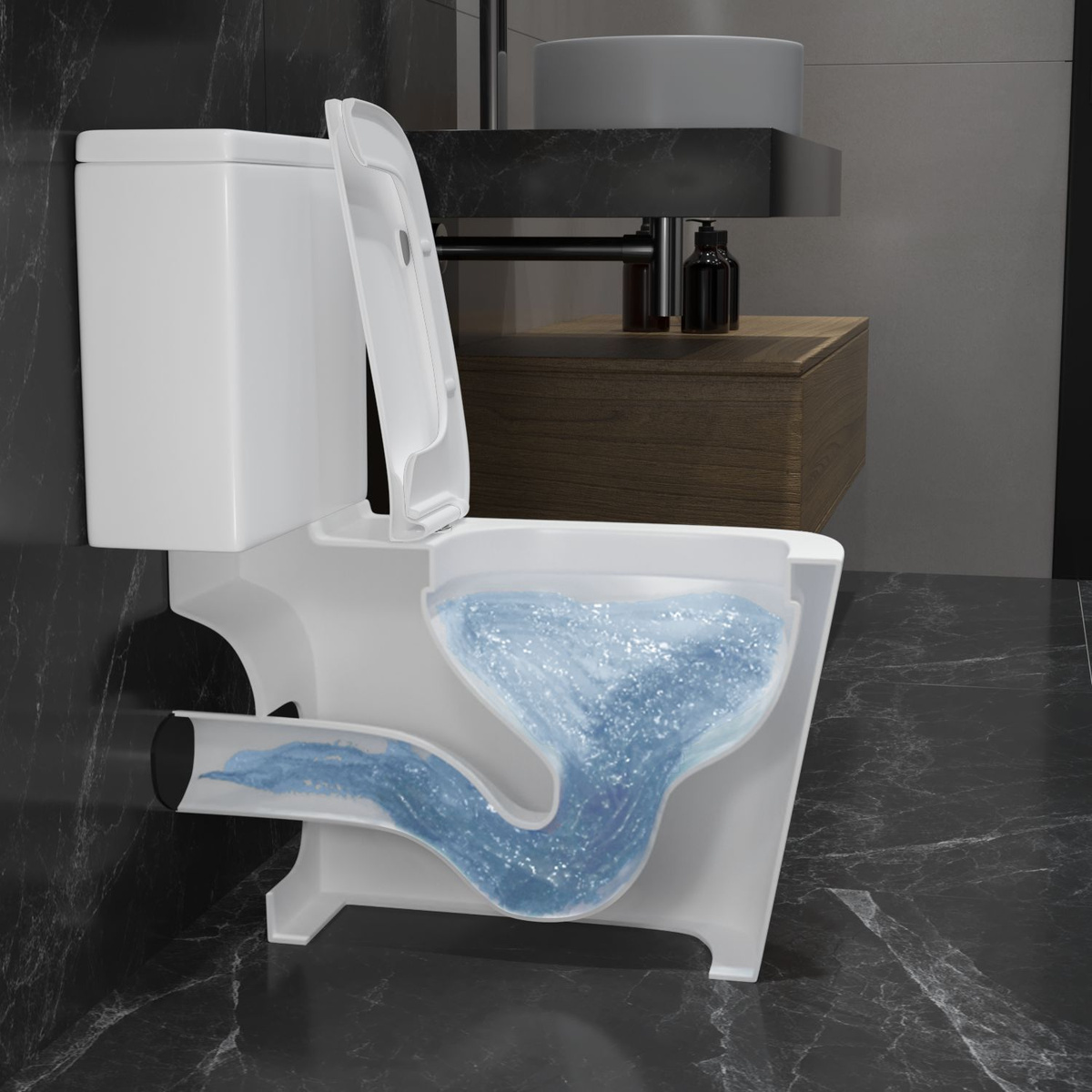 Унитаз напольный безободковый Helmken 35900002: чаша унитаза с бачком и быстросъемным сиденьем ...