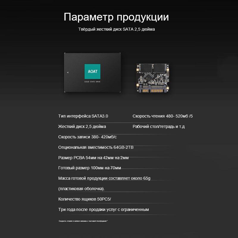 256 ГБ Внутренний SSD-диск AOAT SSD накопитель Внутренний диск 128ГБ, 2 ...