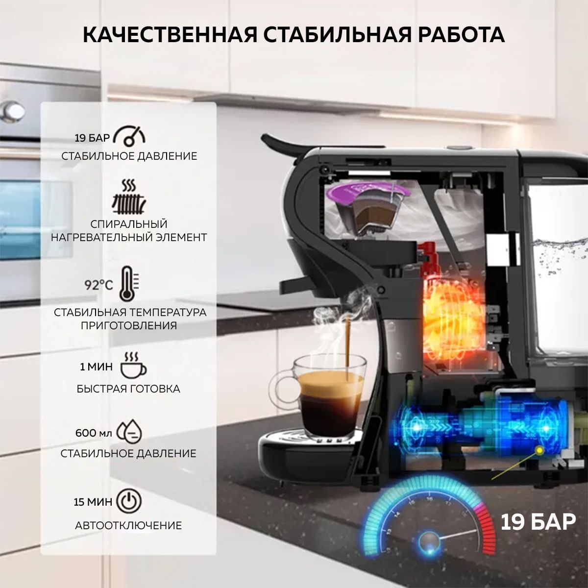 Капсульная кофемашина HiBREW H1A ST-504_1211818, черный купить по ...