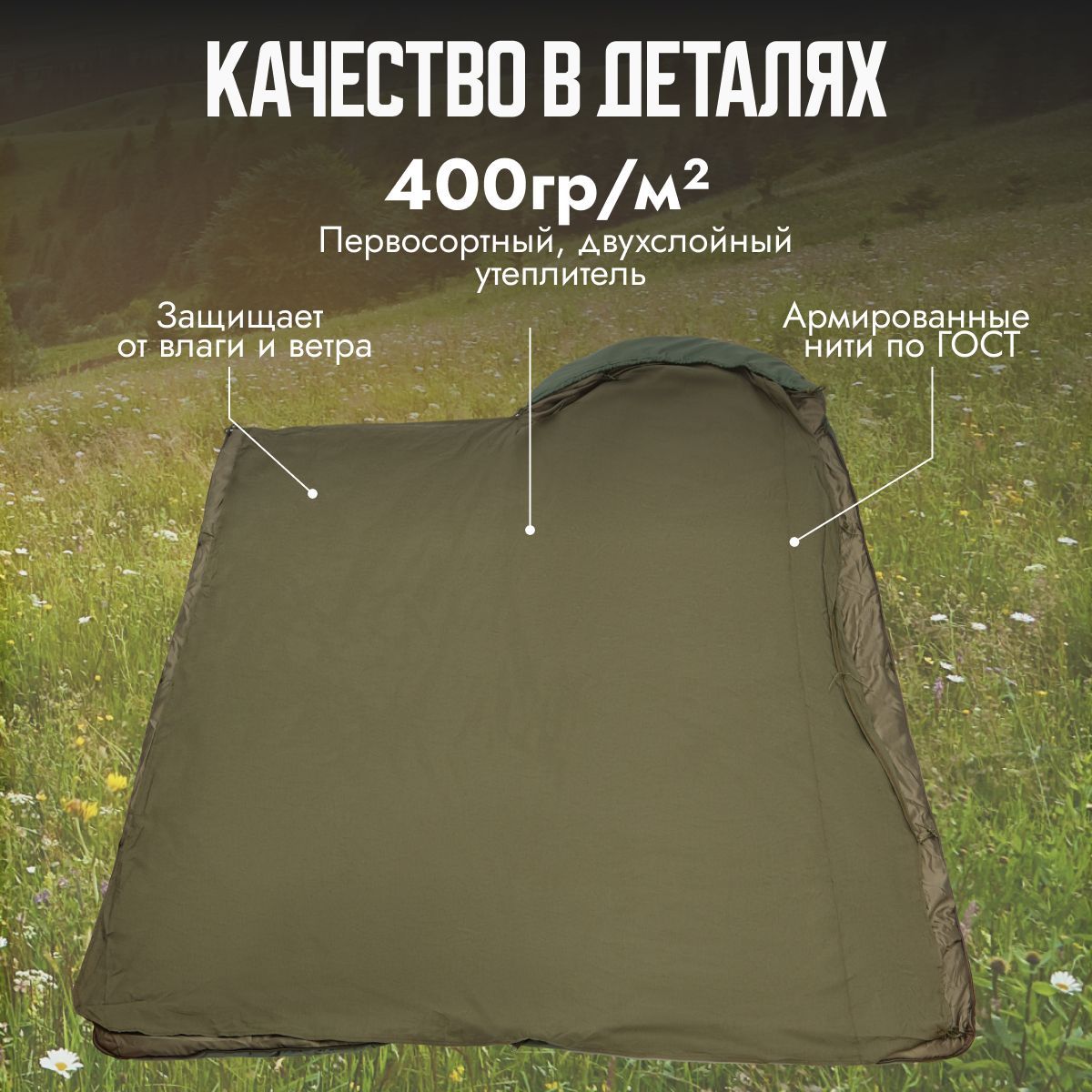 Спальный мешок Спальник туристический армейский одеяло особопрочный ...