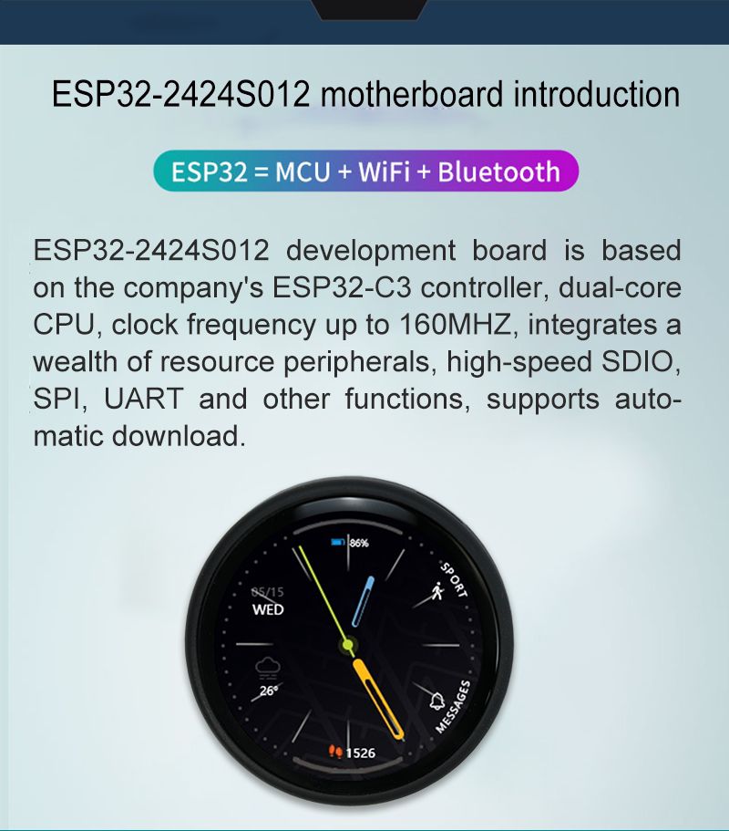 Плата разработки Esp32 Arduino Lvgl Wifi And Bluetooth 128 дюйма 240 6575