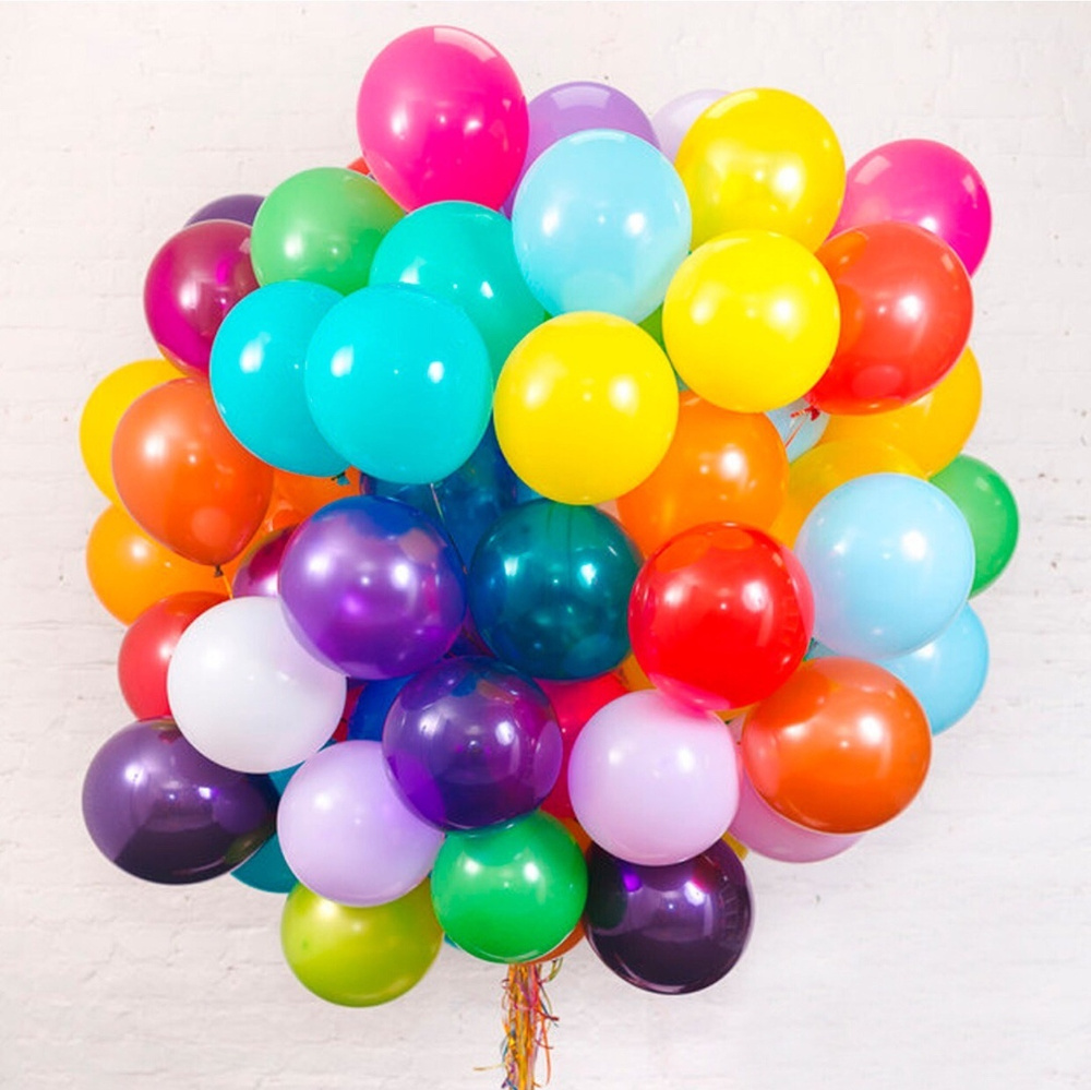 Шары воздушные латекс, Ассорти (5"/13см) маленькие, декоратор, 100 штук ...