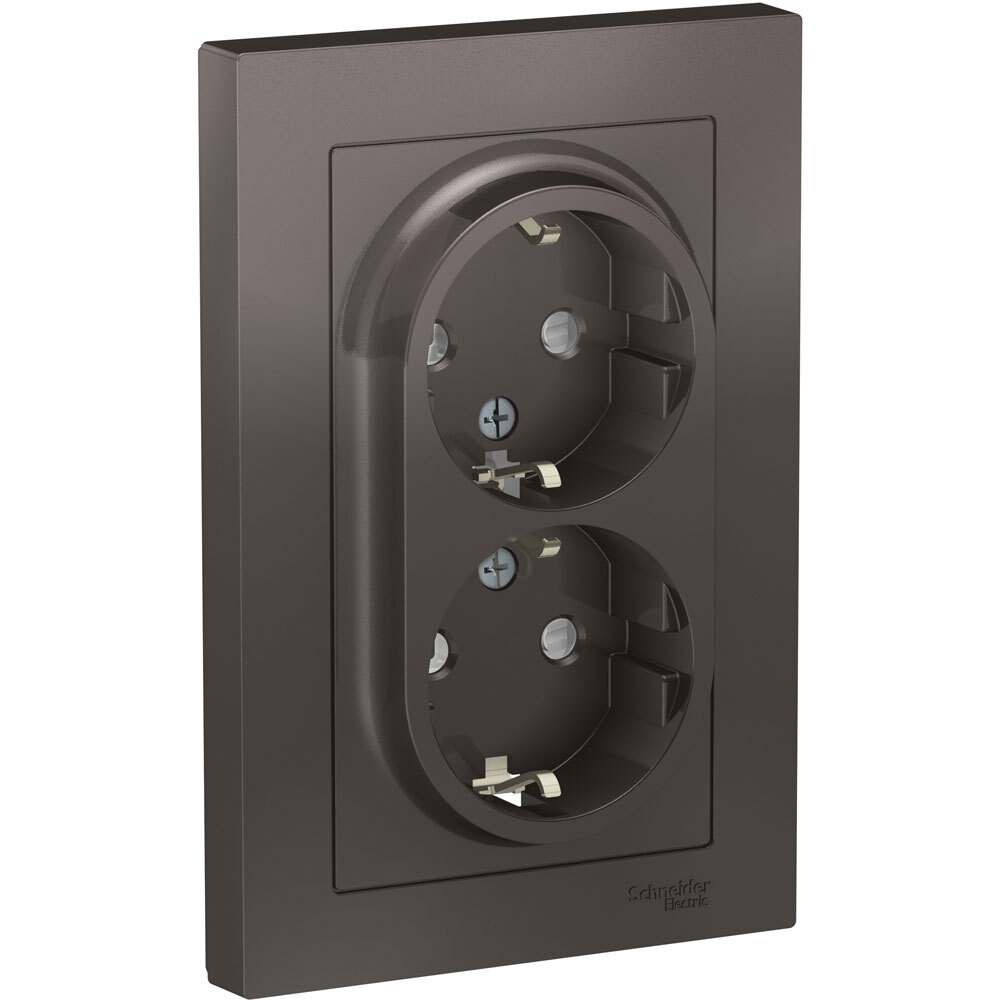 Розетка двойная Schneider Electric AtlasDesign с заземлением и ...