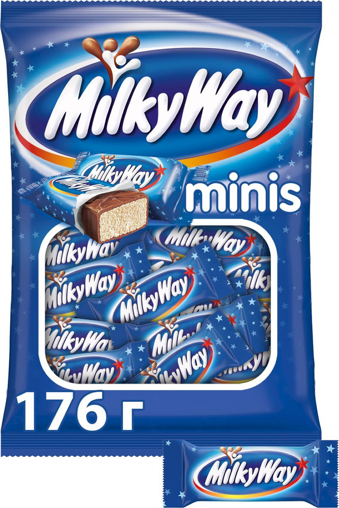 Конфеты шоколадные батончики Milky Way Minis, 176 г / Молочный шоколад ...