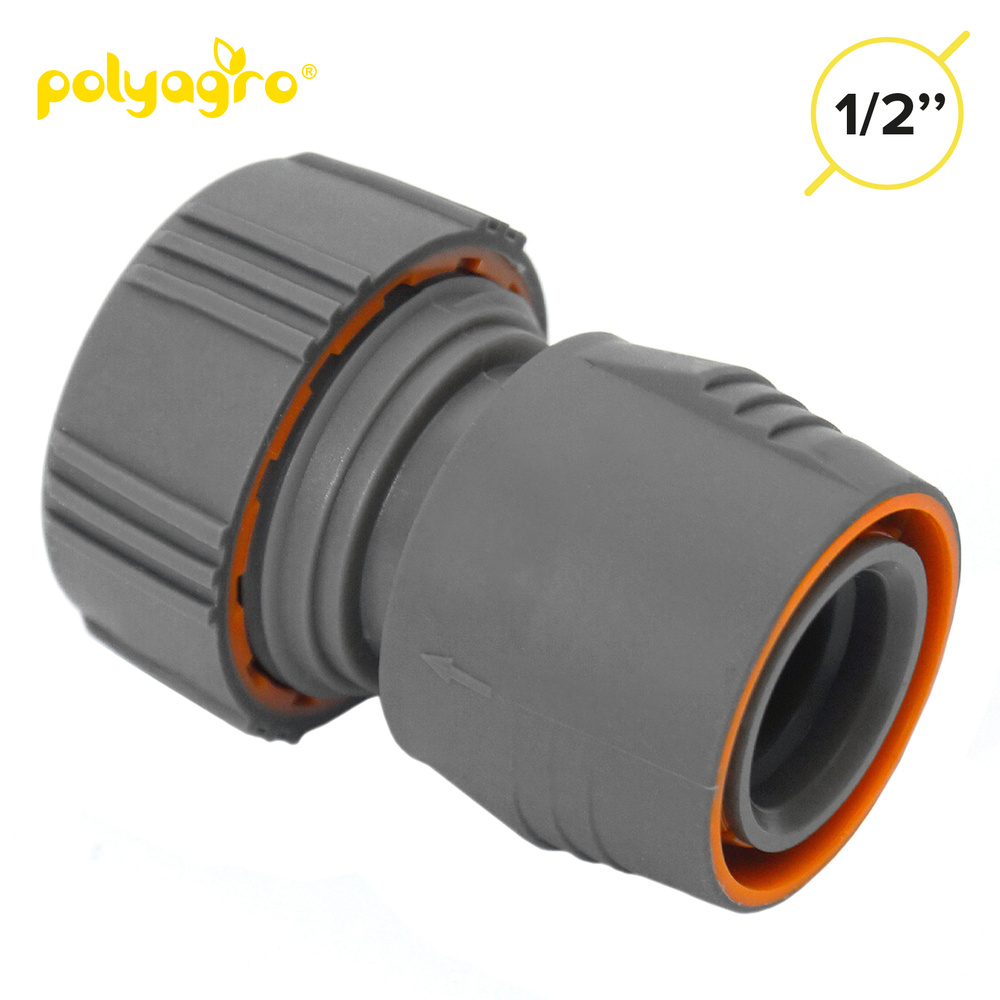 Соединитель для шланга 1/2" обрезиненный быстросъемный Polyagro - купить с доставкой по выгодным ...