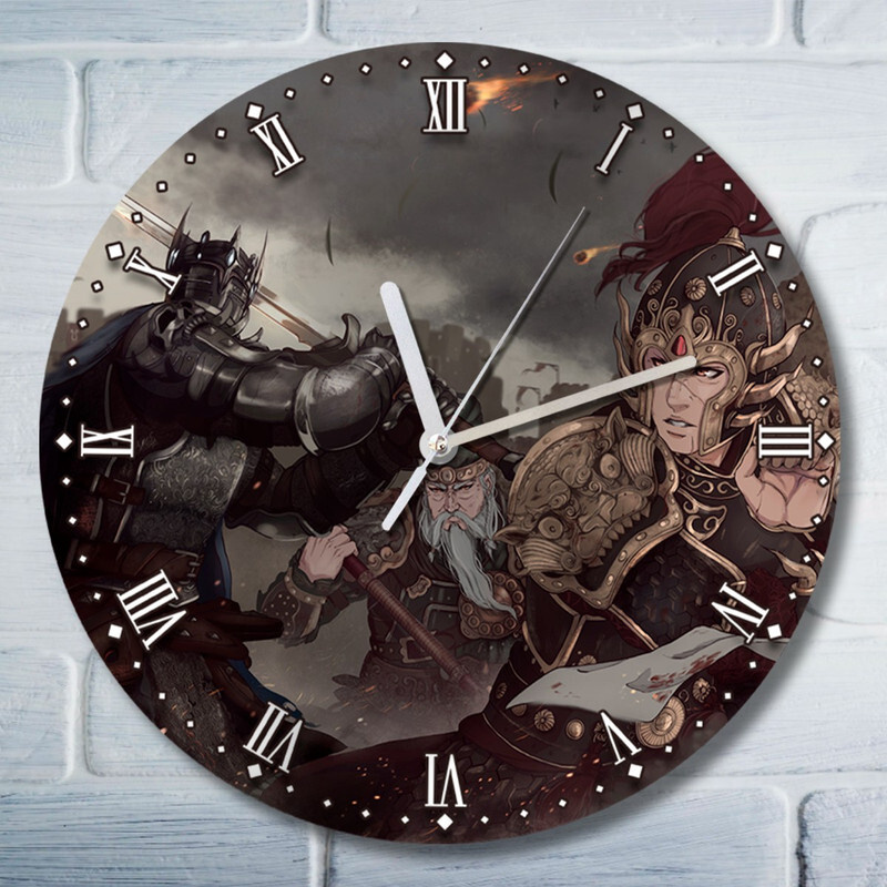 Настенные часы УФ игры For Honor (фор хонор, самураи, викинги, рыцари ...