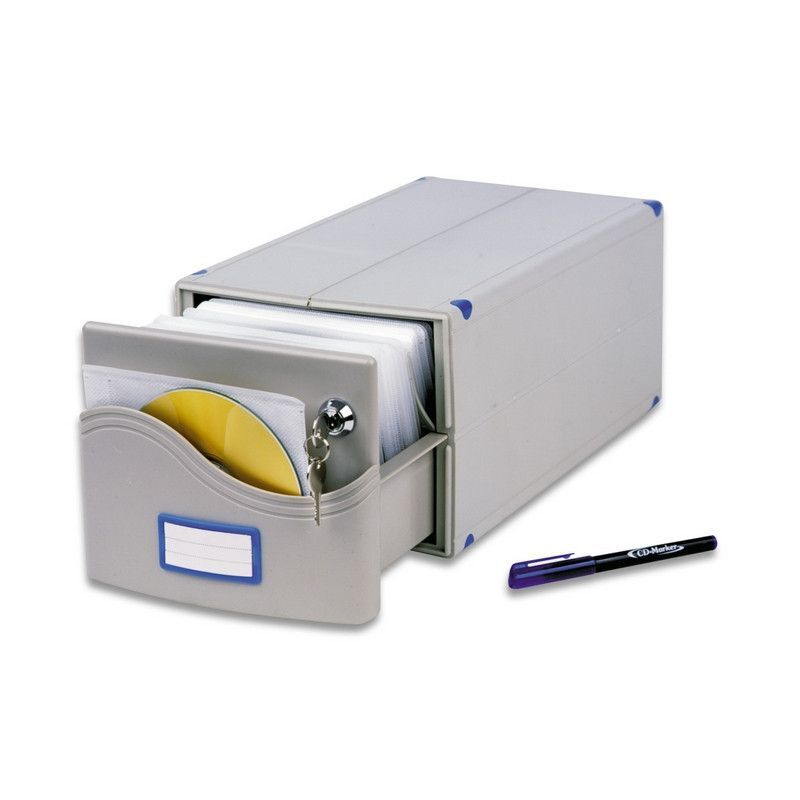 Бокс для CD/DVD дисков на 200 шт, замок, 100 конверт, ProfiOffice, MB-200SL купить на OZON по ...