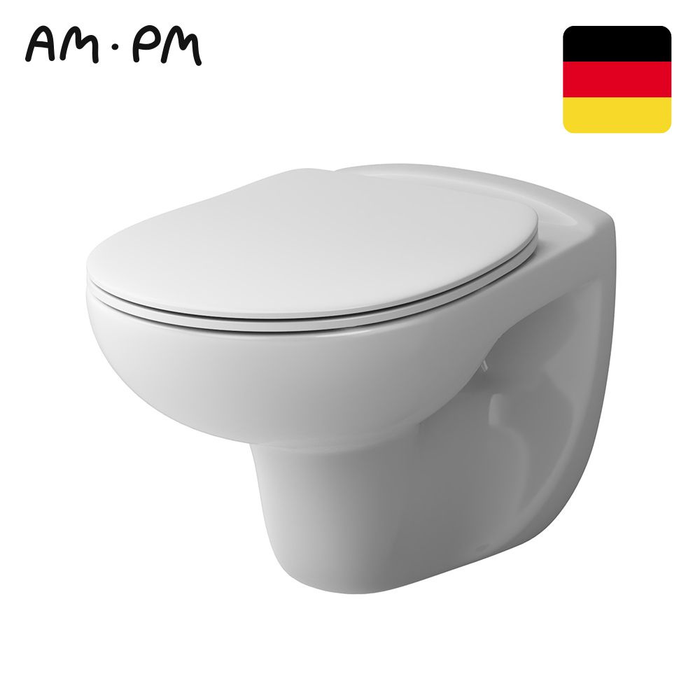 Подвесной унитаз AM.PM, направление выпуска: Горизонтальное (в стену ...