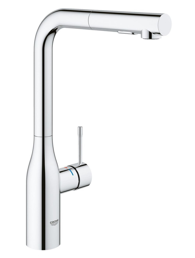 Смеситель GROHE для кухни GROHE Essence+ с высоким изливом и выдвижной ...