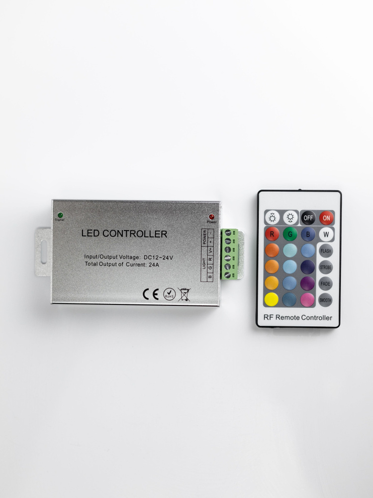 Контроллер для светодиодной ленты RGB 24A RF (12V-24V, 288W-576W) с ...