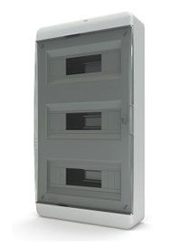 Tekfor бокс навесной 36 мод. IP41, прозрачная черная дверца - купить по выгодной цене в интернет ...