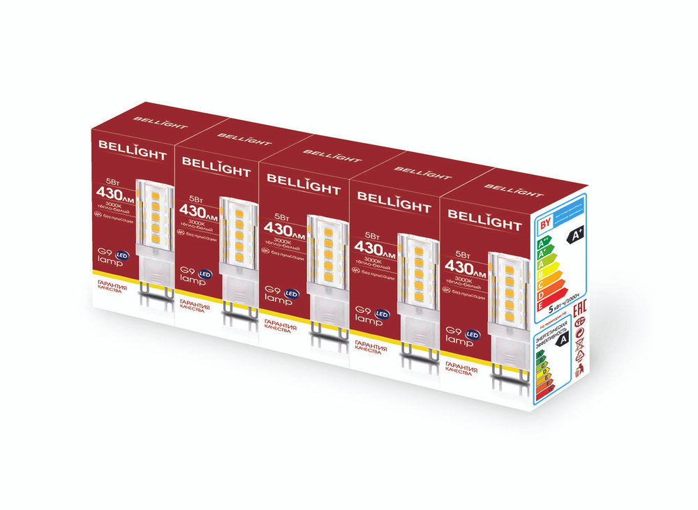 Лампа Bellight G9 5W 430Lm 3000K светодиодная,5 шт. купить на OZON по ...