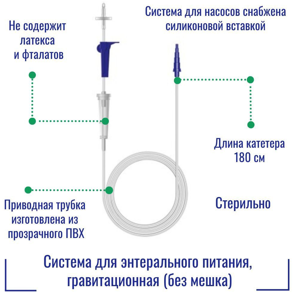 Система для энтерального питания Apexmed, гравитационная (без мешка ...