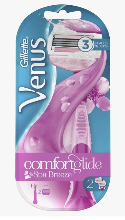 Gillette Станок для бритья, Venus Comfortglide Spa Breeze + 2 Кассеты ...