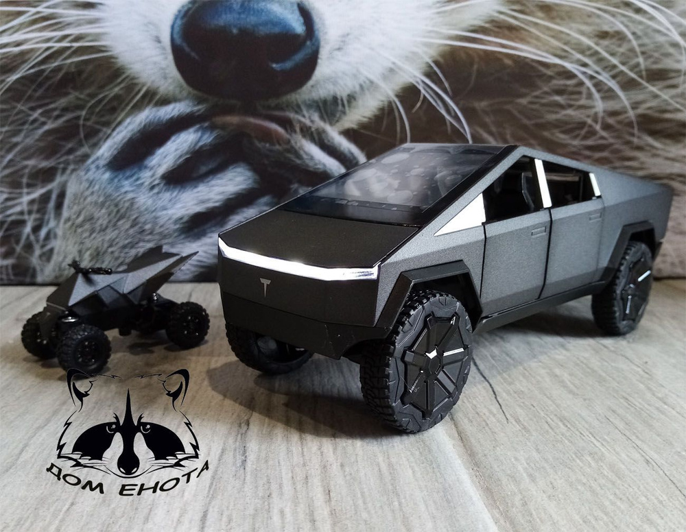 Tesla Cybertrack с квадриком черный 1:24 - купить с доставкой по ...
