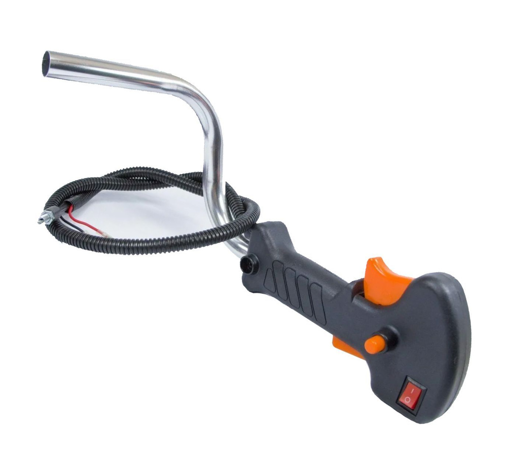 Ручка газа в сборе изогнутая с широким курком для мотокосы / триммера / бензокосы 26 33 43 52 ...