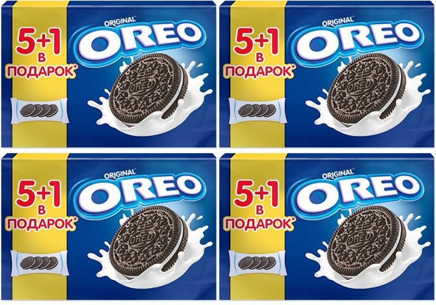 Печенье Oreo сдобное с какао и начинкой с ванильным вкусом 38 г х 6 шт ...
