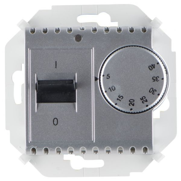 Simon 15 Алюминий Регулятор тёплого пола, с датчиком, 16А, 230В, 3600Вт ...