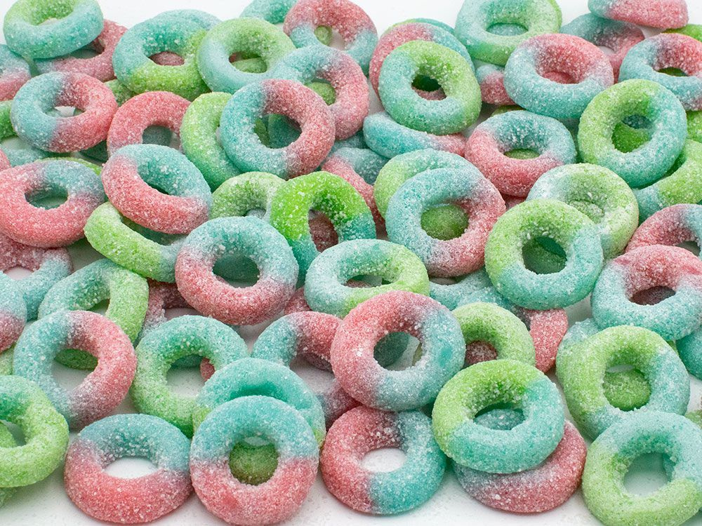 Жевательный мармелад HALAL "Кольца ассорти двухцветные Экстра кислые ...