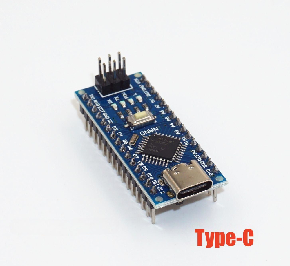Контроллер Arduino NANO V3.0(совместимый) Atmega328P CH340(Type-c usb ...
