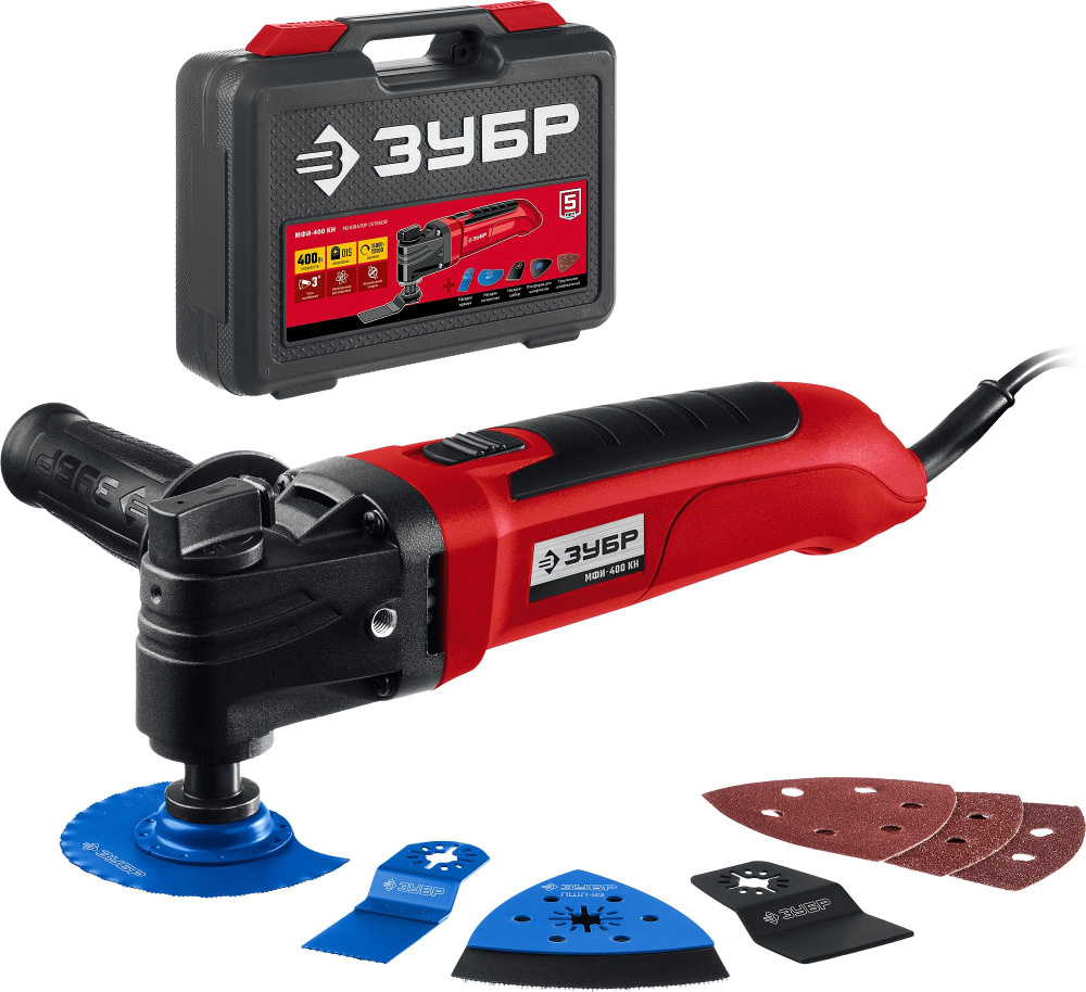 ЗУБР 400 Вт, кейс, реноватор с набором насадок МФИ-400 КН Мастер ...