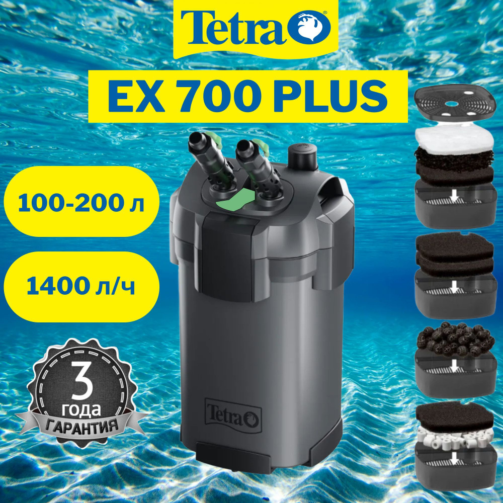 Внешний фильтр Tetra EX 700 Plus для аквариумов 100 - 200 литров (1040 ...
