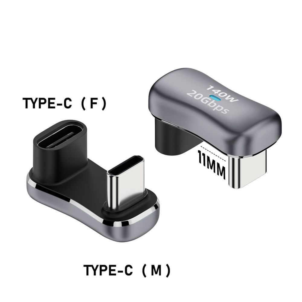 Адаптер Usb C под углом 180 градусов 140 Вт 20 Гбит с разъем типа C