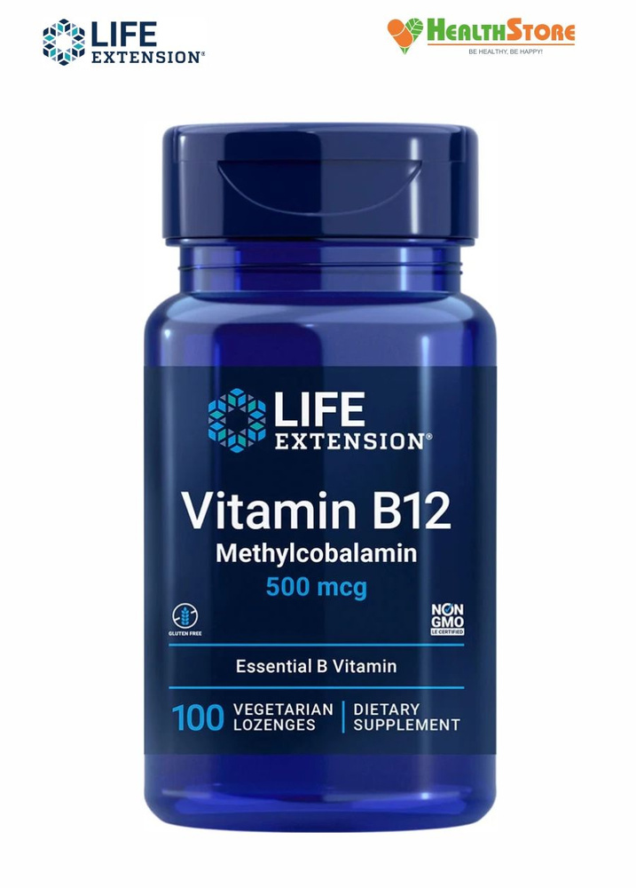 Life Extension Vitamin B12 Methylcobalamin 500 мкг 100 пастилок Витамин ...