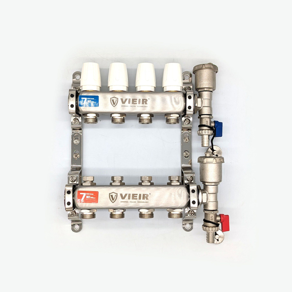 Коллектор для отопления VIEIR VR115-04A 1"x 4 выхода - купить в интернет-магазине OZON по ...