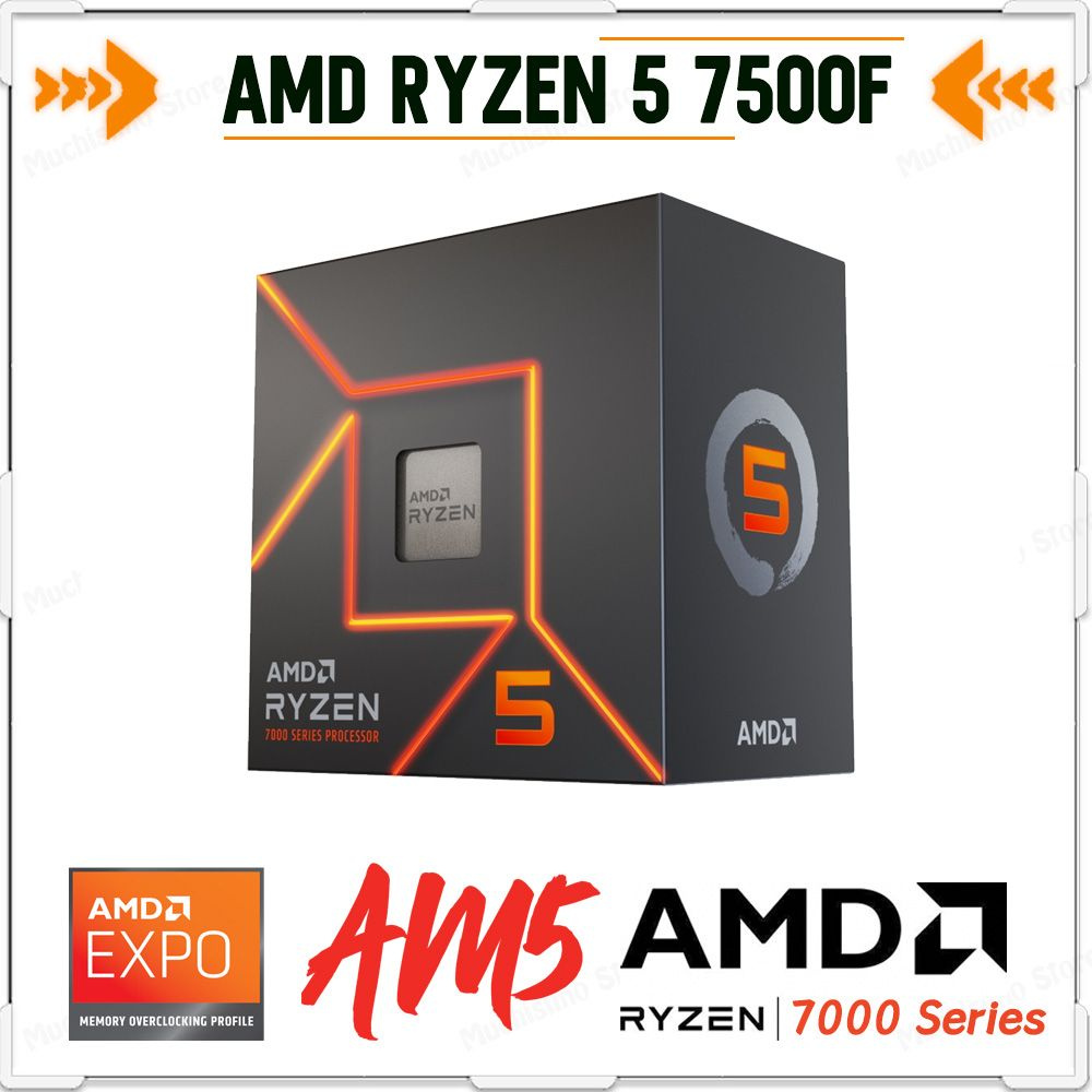 Процессор AMD AMD7500FBOX Ryzen 5, BOX (без кулера), 6 яд., 3.7 ГГц ...