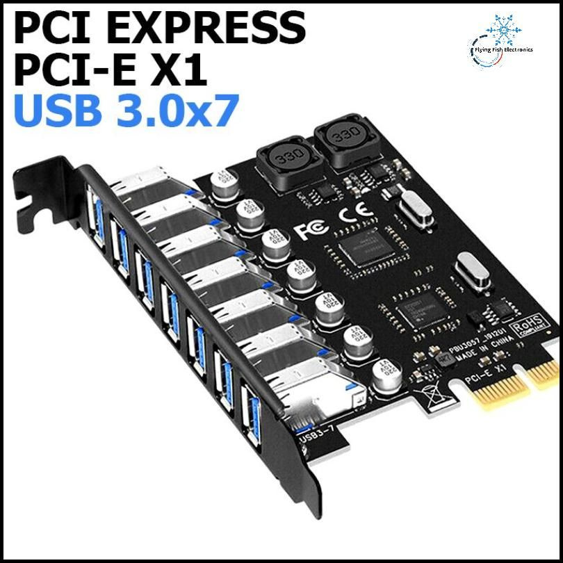 Адаптер плата-карта расширения MyPads Pci-e X1 HUB USB 3.0х 7 портов ...