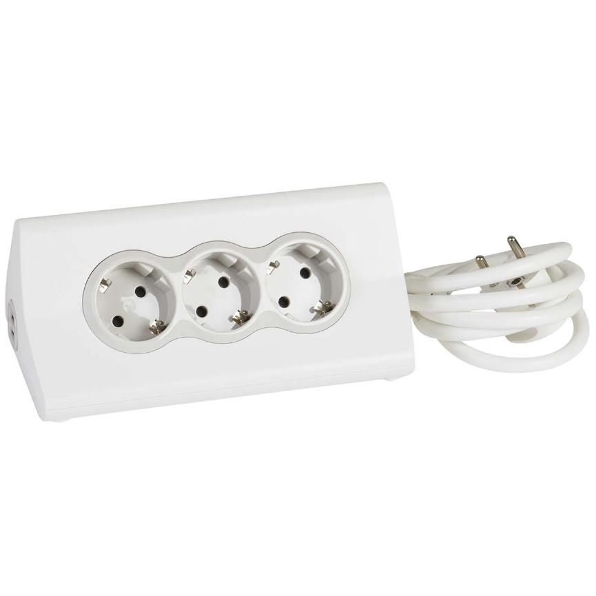 Удлинитель 3х2P+E треугольный с держателем планшета, 2USB type A ...