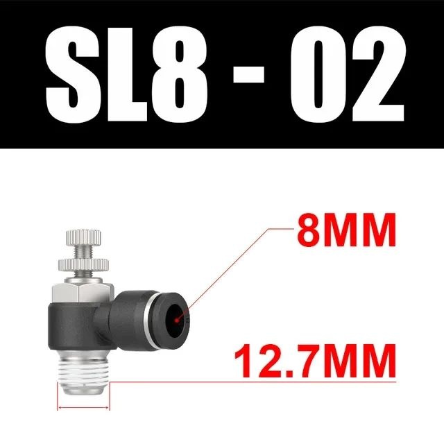 Фитинг комбинированный с регулировкой воздуха, угловой 8 мм (1/4 ...