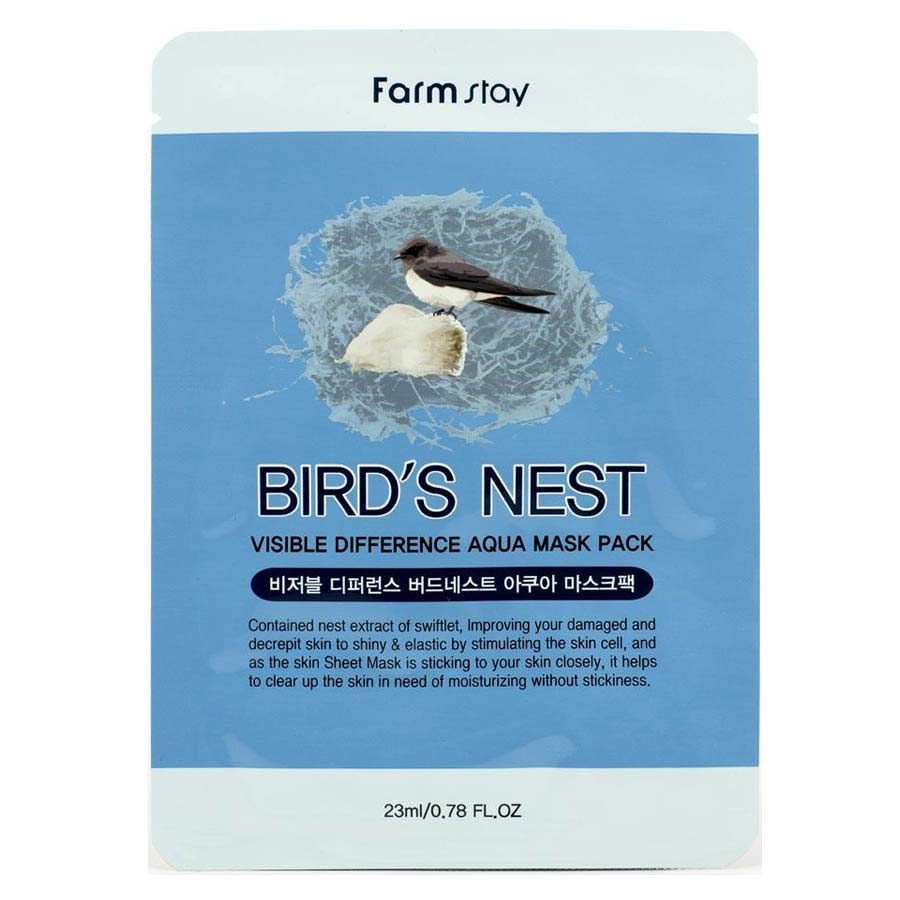 FarmStay Visible Difference Bird's Nest Aqua Mask Pack Тканевая маска ...