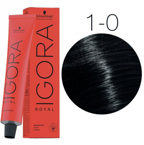 IGORA ROYAL 1-0 Краска для волос Черный натуральный 60 мл. - купить с ...
