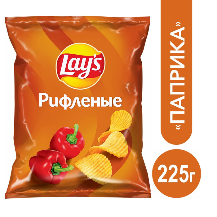 Чипсы Lay's рифленые Паприка, 225 г - купить с доставкой по выгодным ценам в интернет-магазине ...