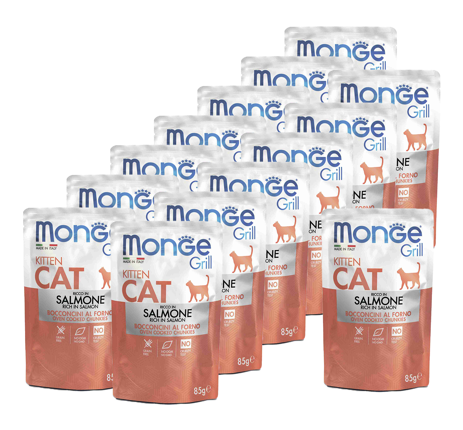 Monge Cat Grill Pouch паучи для котят норвежский лосось 85г х 14 шт ...